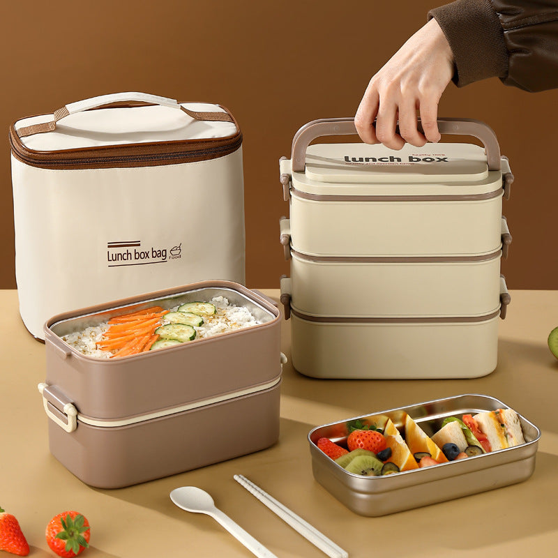 Double Layered Lunch Box with Matching Insulated Lunch Bag – 1500ml ...
