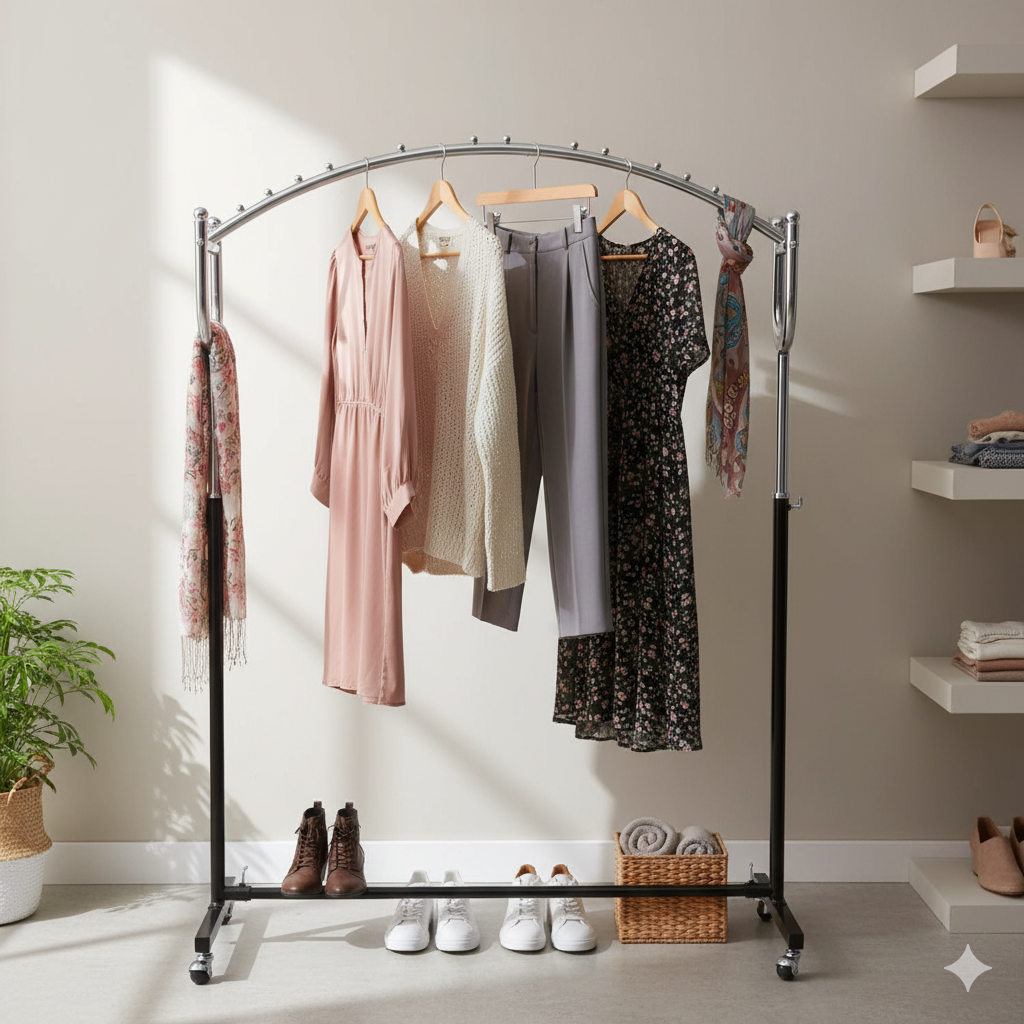 Arched Clothing Rack with 360° Wheels – gemelli-collections