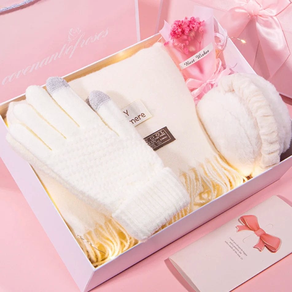 Cashmere Winter Scarf, Touch Gloves And Ear Muffs Gift Set – gemelli ...